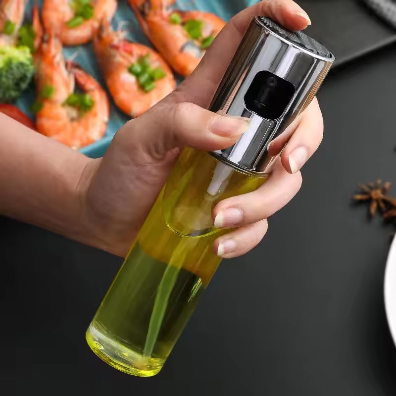 Olive oil spray measuring bottle